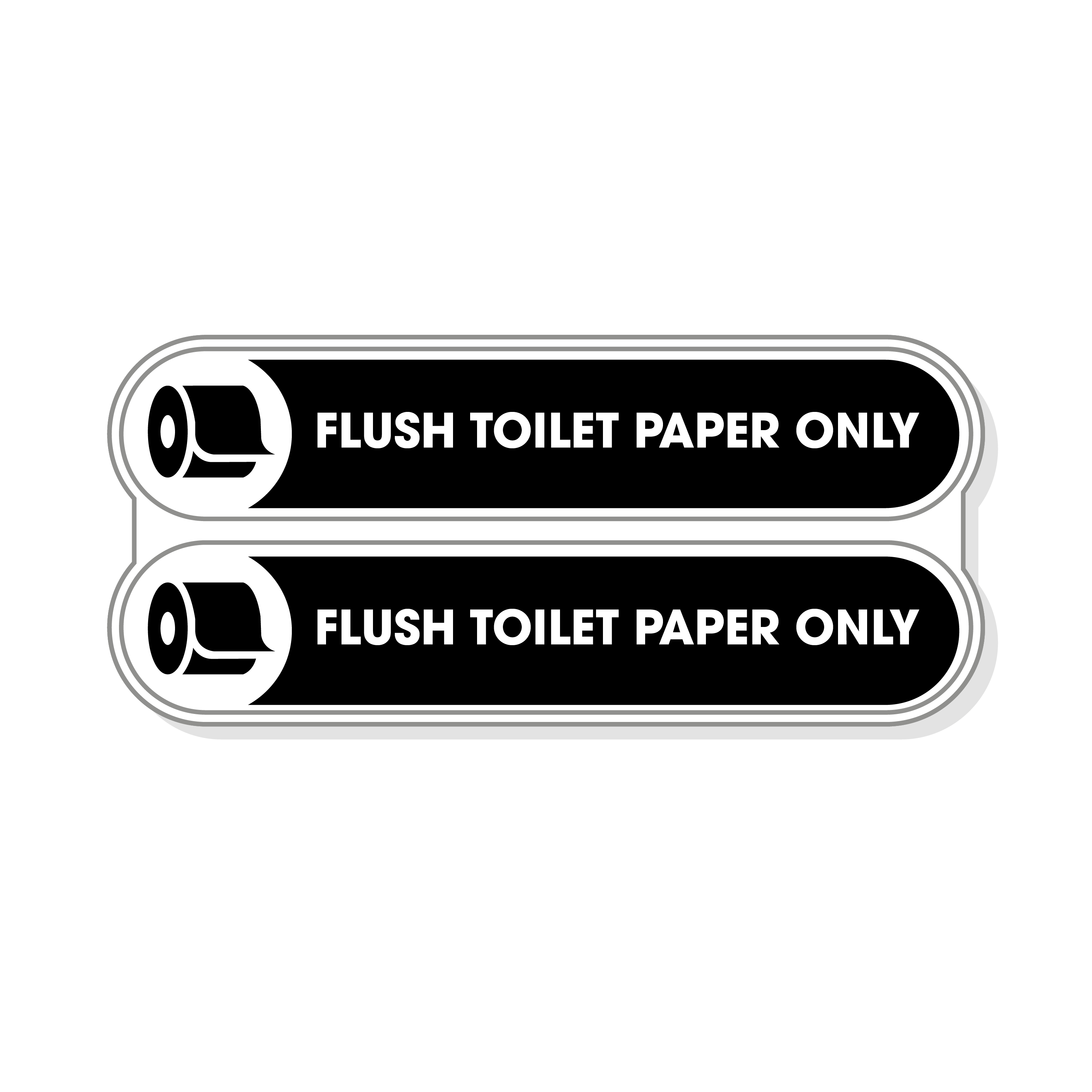 Flush Toilet Paper Only Tiny Stickers – Engraven LLC